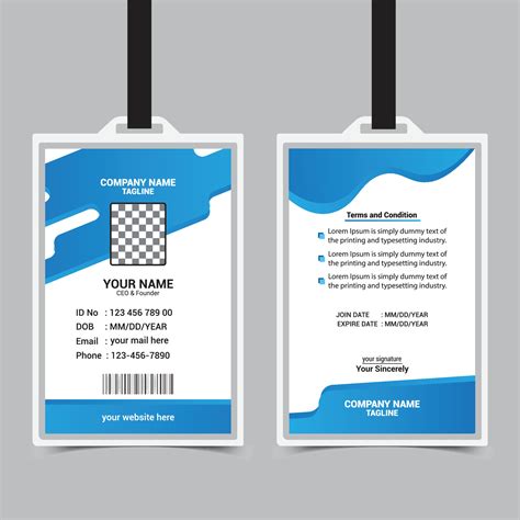 Corporate Id Card Design Template Company Employee Id Card Design
