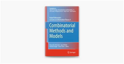 ‎combinatorial Methods And Models Của Rudolf Ahlswede Alexander
