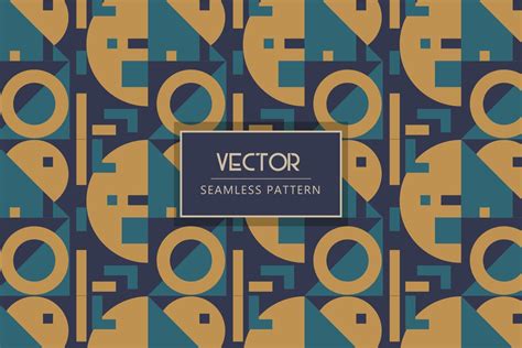 Geometric Abstract Shapes Seamless Repeat Vector Pattern Art Deco Style 13553541 Vector Art At