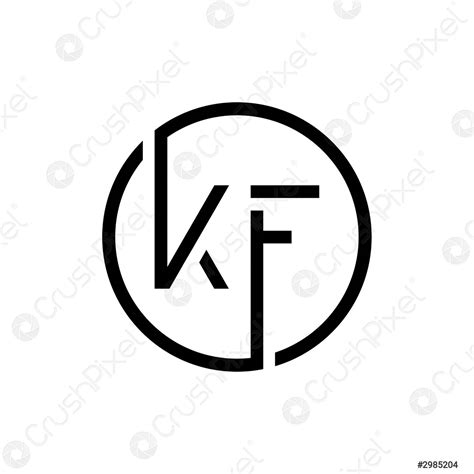 Linked Letter Kf Logo Design Vector Template Creative Circle Kf