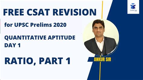 FREE Intensive CSAT Revision UPSC Prelims Quant Day YouTube