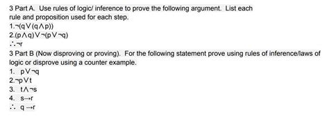 Solved 3 Part A Use Rules Of Logic Inference To Prove The