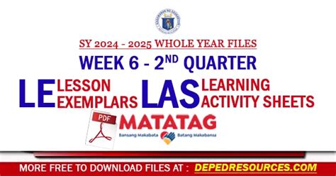 quarter 2 week 6 learning activity sheets archives deped resources