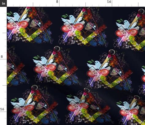 Foundation Masonic Compass Fabric Spoonflower