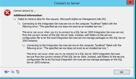 can not access sql server developer sp1 ssis from ssms stack overflow