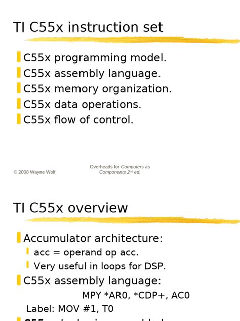 Ti C55x Assembly Language Overview Pdf Pointer Computer