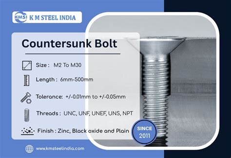 Countersunk Bolt Manufacturer Stainless Steel Countersunk Screws