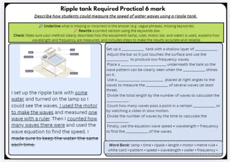 Gcse Physics 2 Required Practical Ripple Tank 6 Mark Exam Practice Aqa Combined And Physics