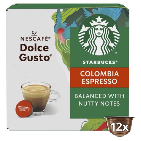 Starbucks Medium Colombia Coffee Pods By Nescafe Dolce Gusto 12 Per Pa
