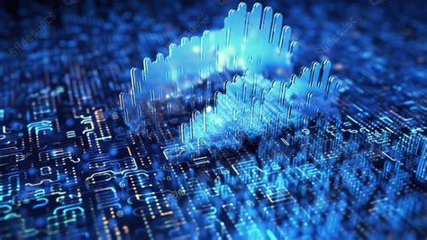 Binary Code Backdrop Accentuates The Blue Cloud Shape Rendering An