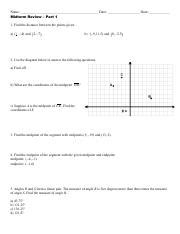 Comprehensive Midterm Exam Review Packet For Geometry Students Course Hero