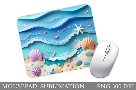 Sea Mouse Pad Seashell Mouse Pad Design Graphic By Shishkovaiv · Creative Fabrica