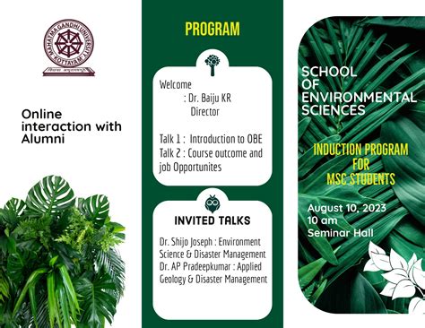 Induction Program Mg School Of Environmental Sciences Mg School Of