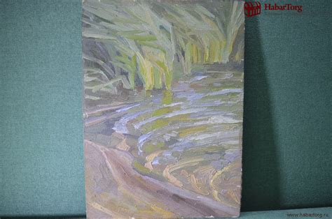 Купить Картина Рябь на воде пруда Масло картон Художник И Сорокин 1970 е годы в интернет