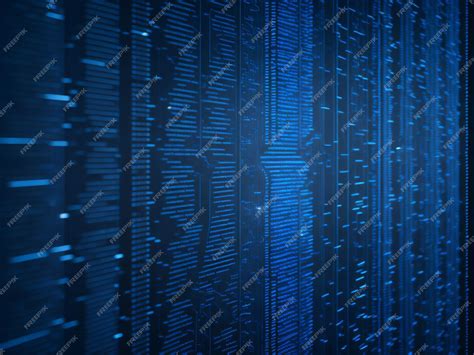 Premium Ai Image Blue Digital Binary Data On Computer Screen Background