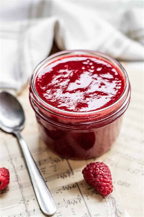 A Small Jar Of Raspberry Sauce Raspberry Sauce Raspberry Coulis
