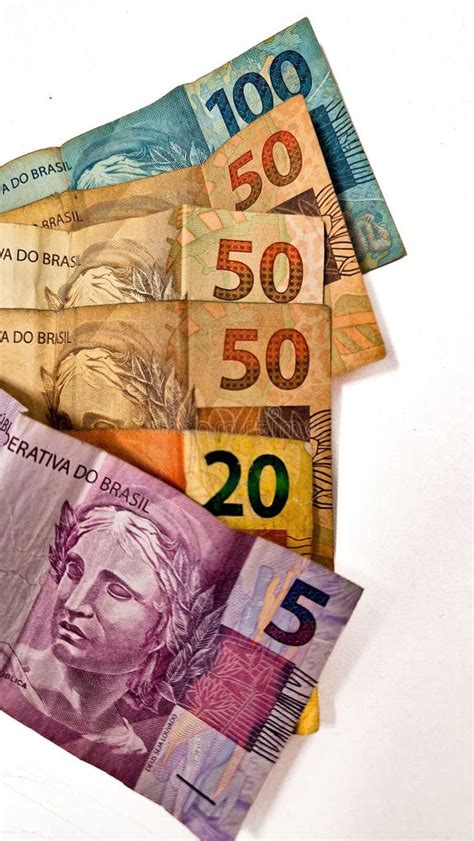 Brazilian Real Currency Notes 5 20 50 100 R Stock Illustration