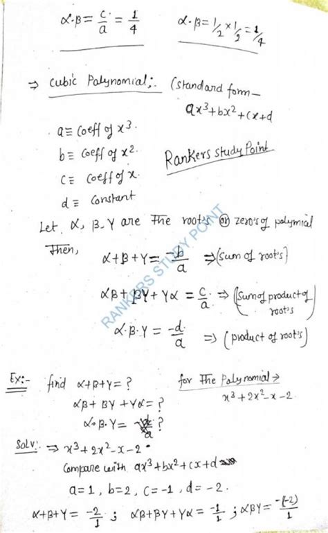 Types Of Polynomials Polynomial Lect And RSP Notes Classxyznotes