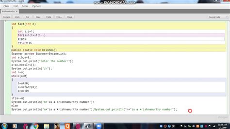 java program to find a number is krishnamurthy no or not youtube