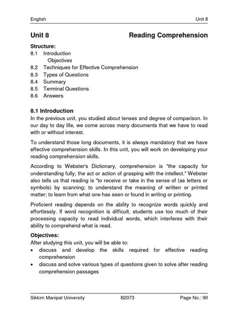 Bit103 Slm Library Slm Unit 08 Pdf Reading Comprehension Potato