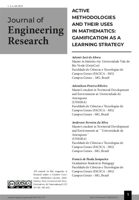 Pdf Active Methodologies And Their Uses In Mathematics Gamification As A Learning Strategy