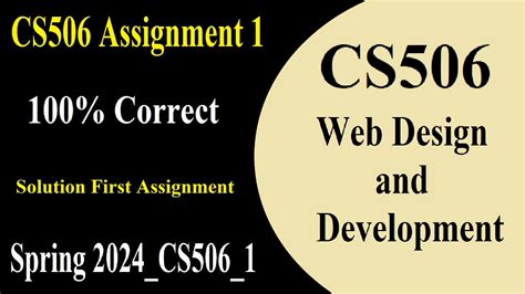 Cs506 Assignment 1 Web Design And Development Cs506 First