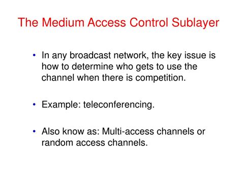 Ppt The Medium Access Control Sublayer Powerpoint Presentation Free Download Id 1888876