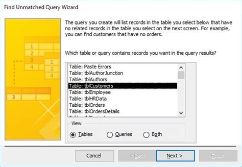 How To Use Unmatched Query Wizard In Ms Access 2013 Computer Hindi Notes