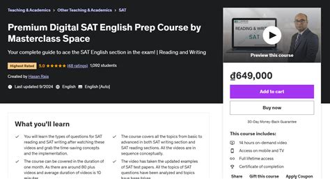 Video Training Premium Digital Sat English Prep Course By Masterclass