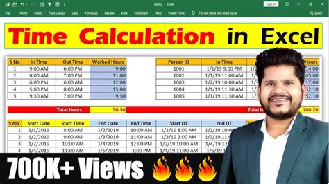 Calculate Time Difference In Excel Between 2 Times Youtube