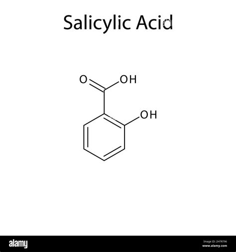 Salicylic Acid Molecular Structure Flat Skeletal Chemical Formula Nsaid Drug Used To Treat