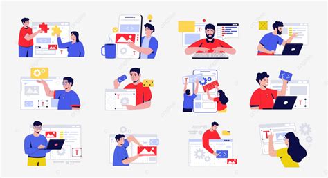 software development characters character people business concept job png and vector with
