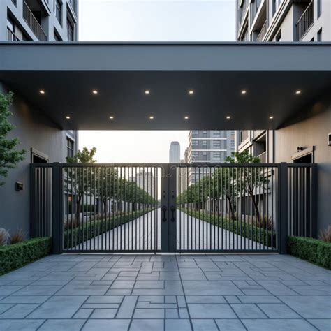 Stylish Automatic Gates Provide Secure Access To Modern Condo Complex