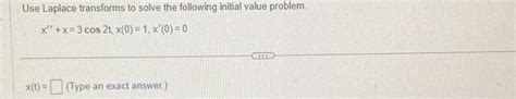Solved Use Laplace Transforms To Solve The Following Initial Chegg