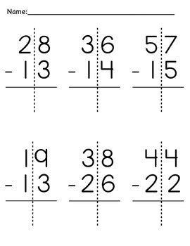 Double Digit Addition And Subtraction Packet By Hall Classroom TPT