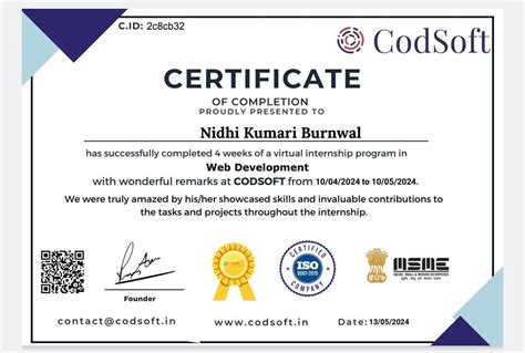 Nidhi Kumari Burnwal On Linkedin Codsoft Internship Webdevelopment