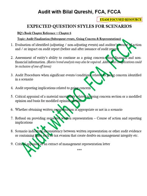 Day 1 6 Audit Finalisation Question Styles Pdf