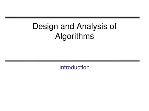 Ppt Design And Analysis Of Algorithms Powerpoint Presentation Free