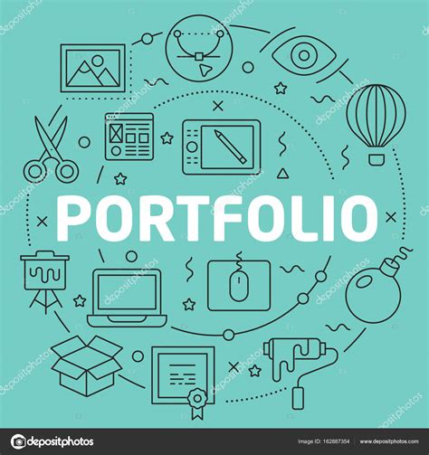 Green Line Flat Circle Illustration Portfolio Stock Vector By ©golliver 162887354