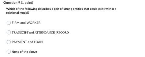 Solved Question 8 1 Point Which Of The Following Are Types