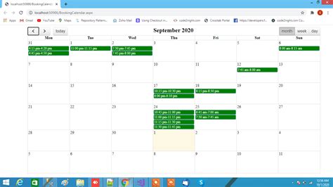 Jquery Full Calender Integrated With Aspnet Code2night