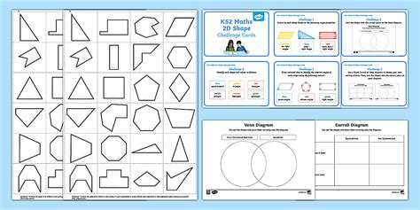 👉 Ks2 Maths 2d Shape Challenge Cards Teacher Made