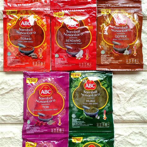 Jual Abc Sambal Nusantara Sachet Terasi Rendang Geprek Teri Hijau