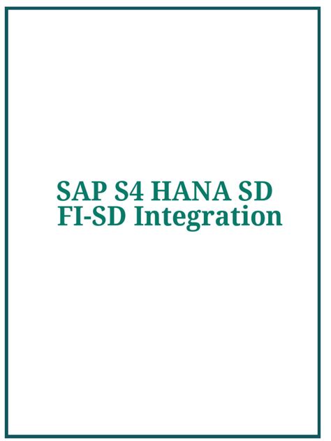 Sap S4 Hana Fi Sd Integration Pdf Invoice Debits And Credits