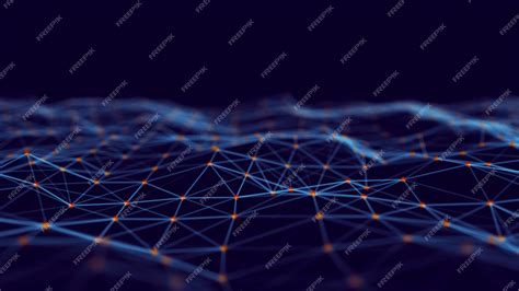Premium Photo Abstract Digital Blue Background Plexus Effect Network Connection Structure