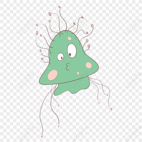 녹색 핑크 만화 일러스트 귀여운 박테리아 미생물분홍세포 Png 일러스트 무료 다운로드 Lovepik