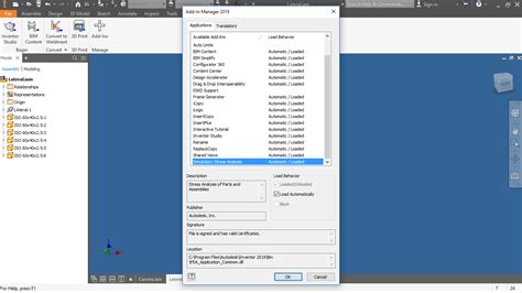 Solved Autodesk Inventor 2019 Doesnt Load Fea Autodesk Community