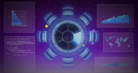Image Of Data Processing Over Diagrams And Scope Scanning Stock