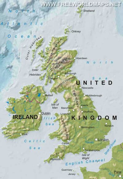 United Kingdom Physical Map