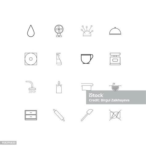 홈 기기 선형 얇은 아이콘 설정합니다 간단한 벡터 아이콘 설명 0명에 대한 스톡 벡터 아트 및 기타 이미지 0명 건강관리와 의술 균형 Istock